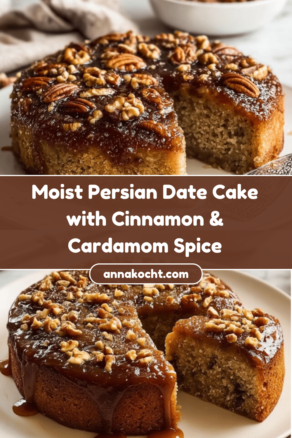 Moist Persian Date Cake with Cinnamon and Cardamom